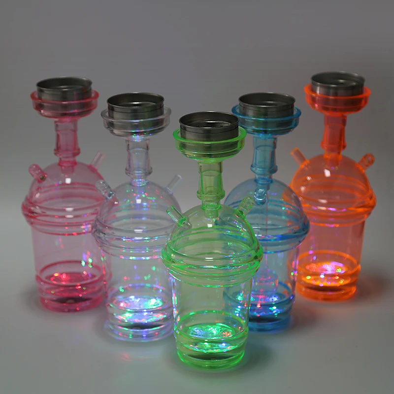 Wholesale Custom Plastic Acrylic Hookah with LED Light - Portable ...