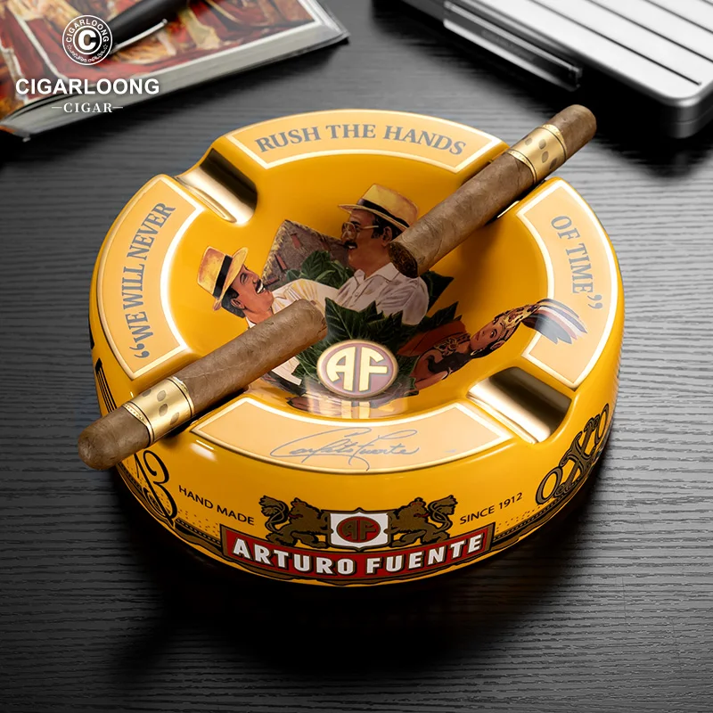 Luxury Round Ashtray Porcelain Cigar Dish Smoke Ceramic