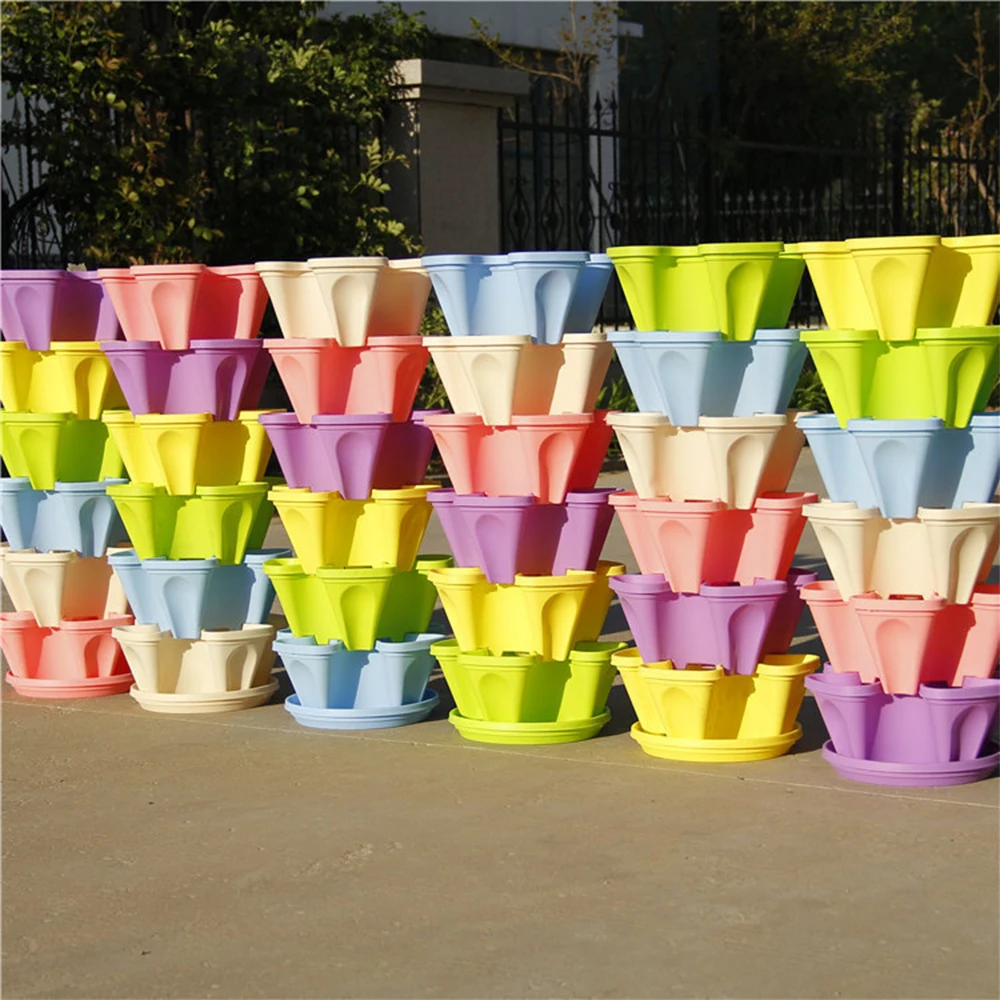 Garden Greenhouse Pp Garden Pots Strawberry Vegetable Stacking Pot ...
