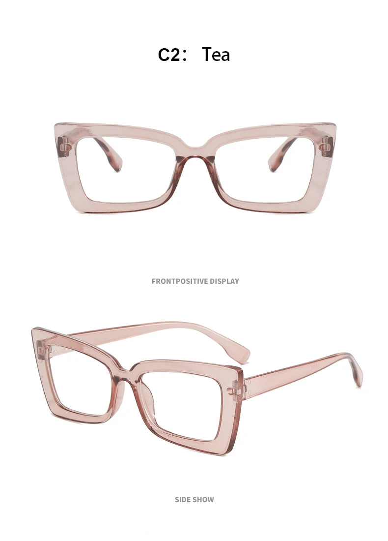 FASHION EYEGLASS Rectangle Computer Glasses Women Anti Blue Retro ...