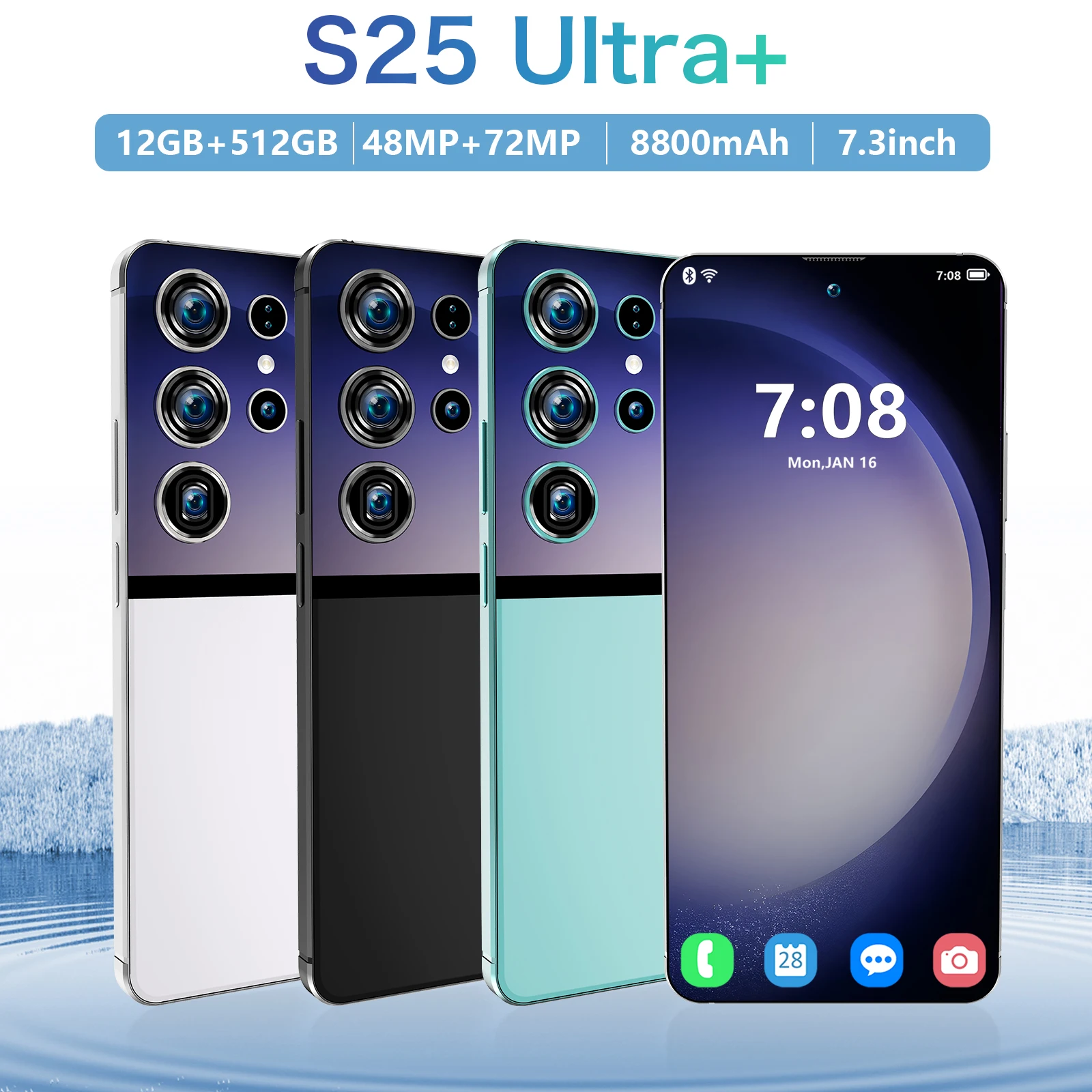 Unlocked Original Custom S25 Ultra Smartphone Cell Phone Big Screen ...