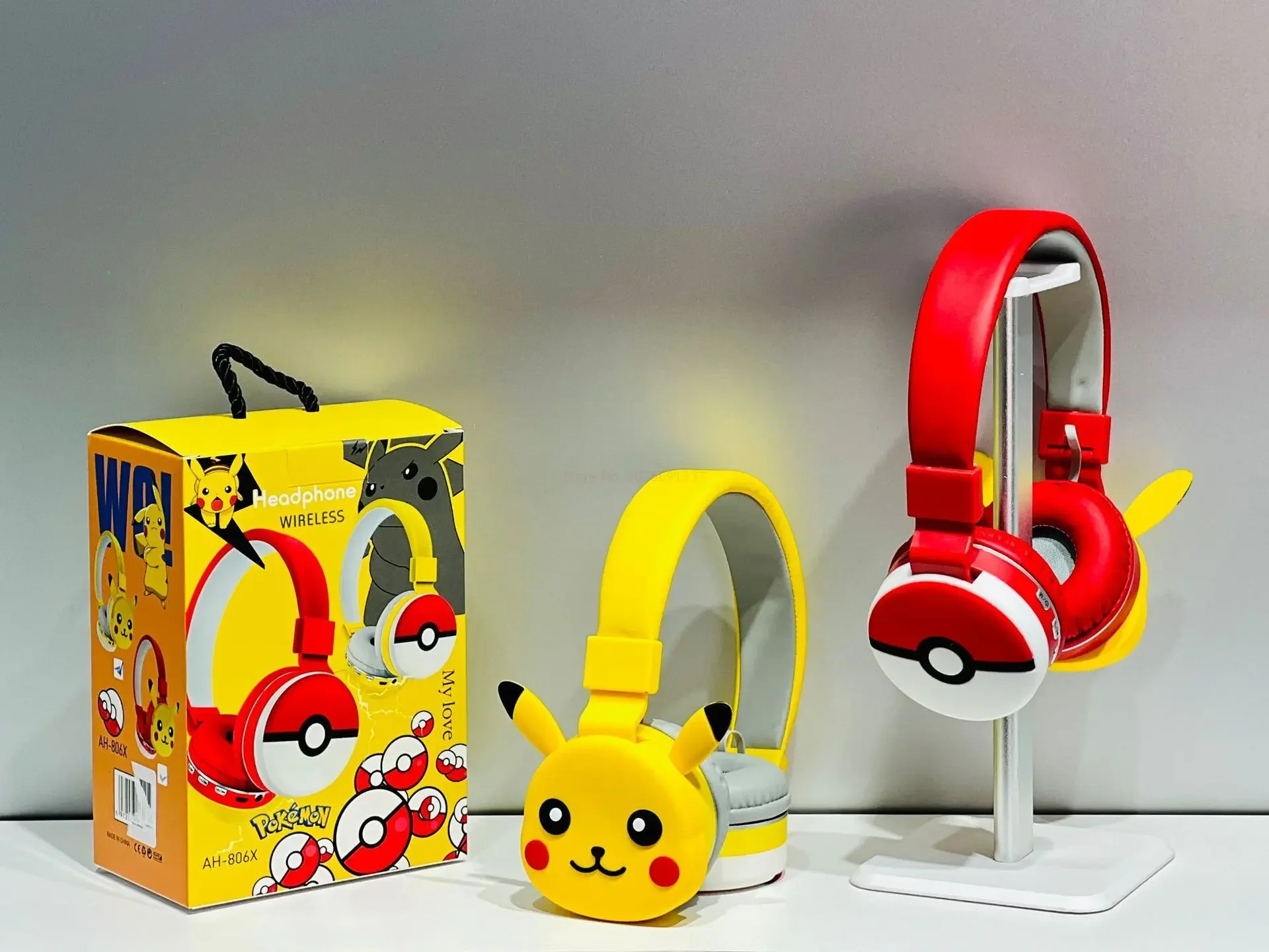 Pokemon Pikachu Bluetooth Headphone Wireless Headsets Anime Cartoon ...