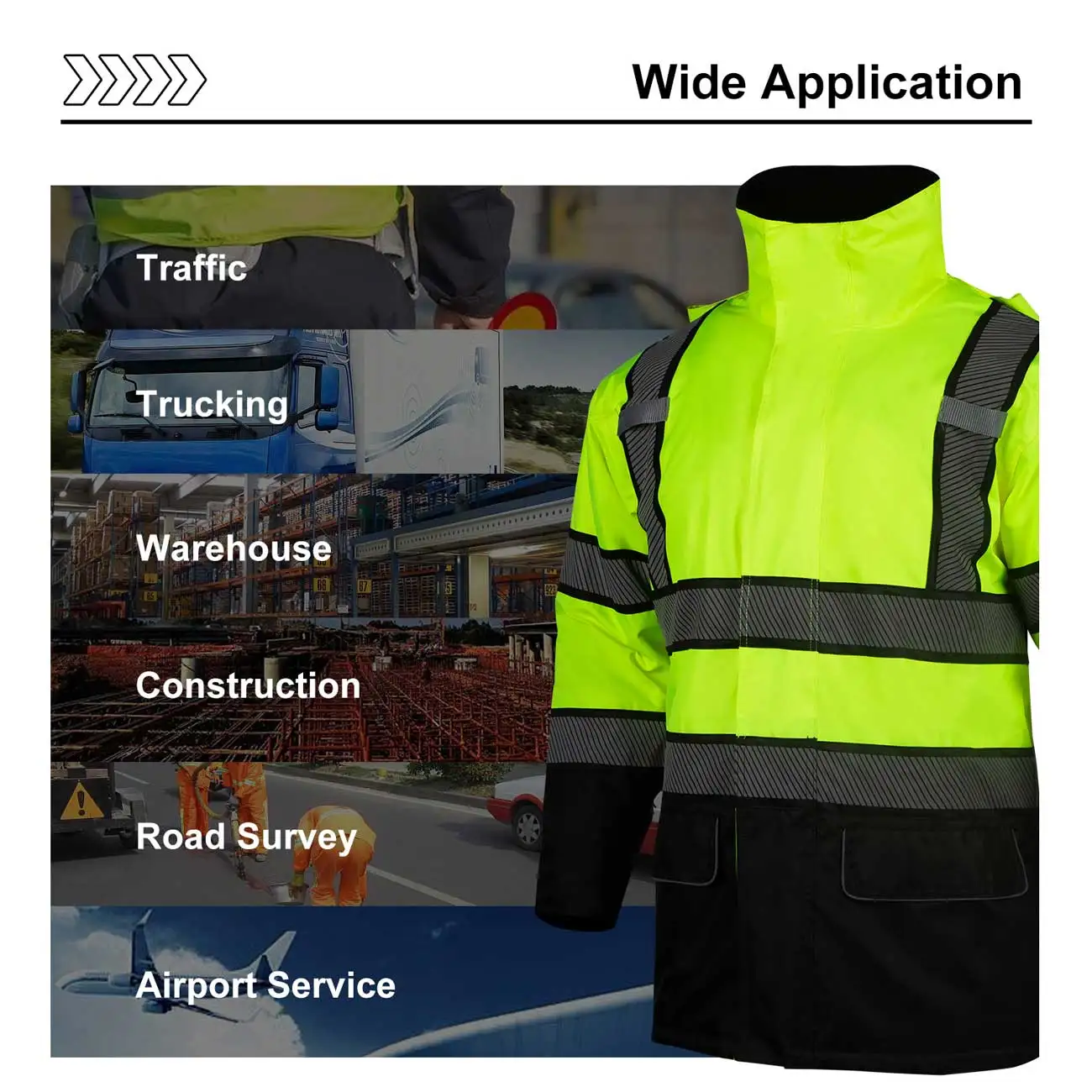 Ansi Class 3 High Visibility Winter Waterproof Safety Workwear ...