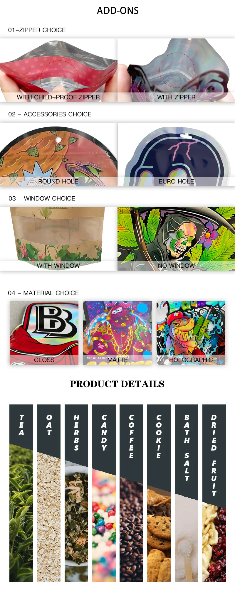 Customizable Mylar Bags - Perfect for Edibles Packaging