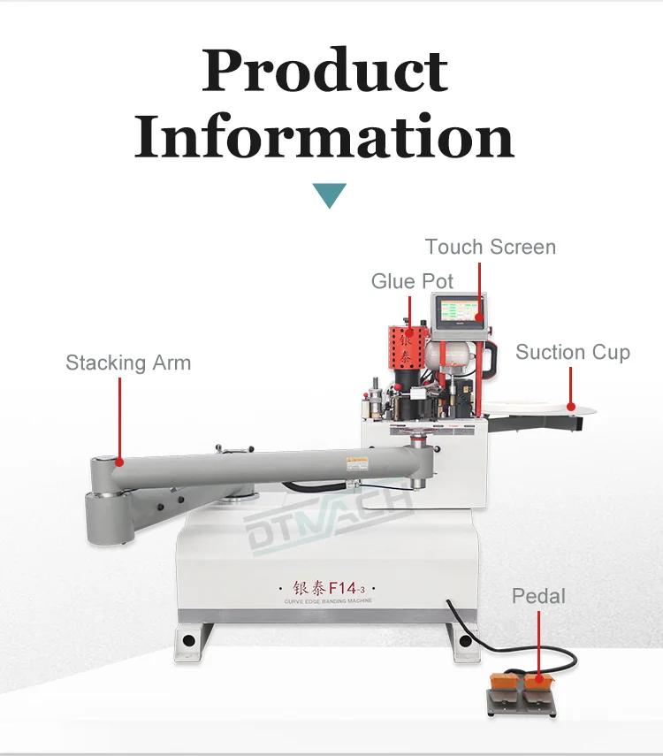 Dtmach Furniture Pvc Manual Curved Edge Bander Machine Round Wood ...