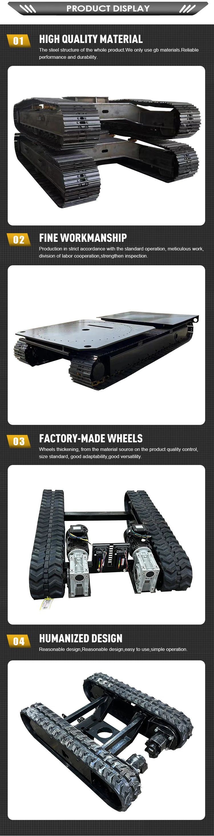 Adjustable Size Rubber Track Undercarriage Chassis Engineering Version ...