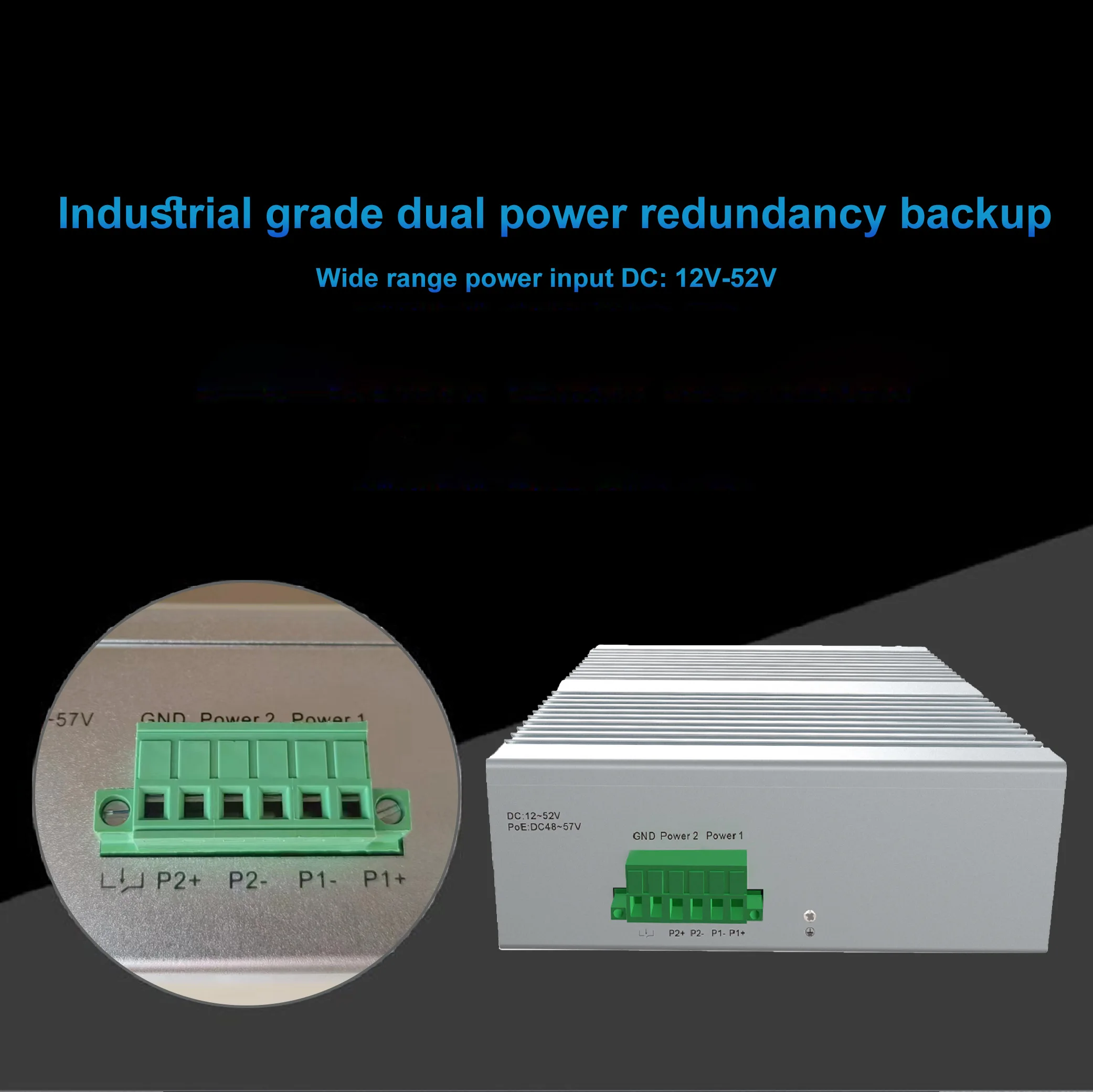 12-port Gigabit Industrial Network Switch With Poe Stackable Snmp Qos ...
