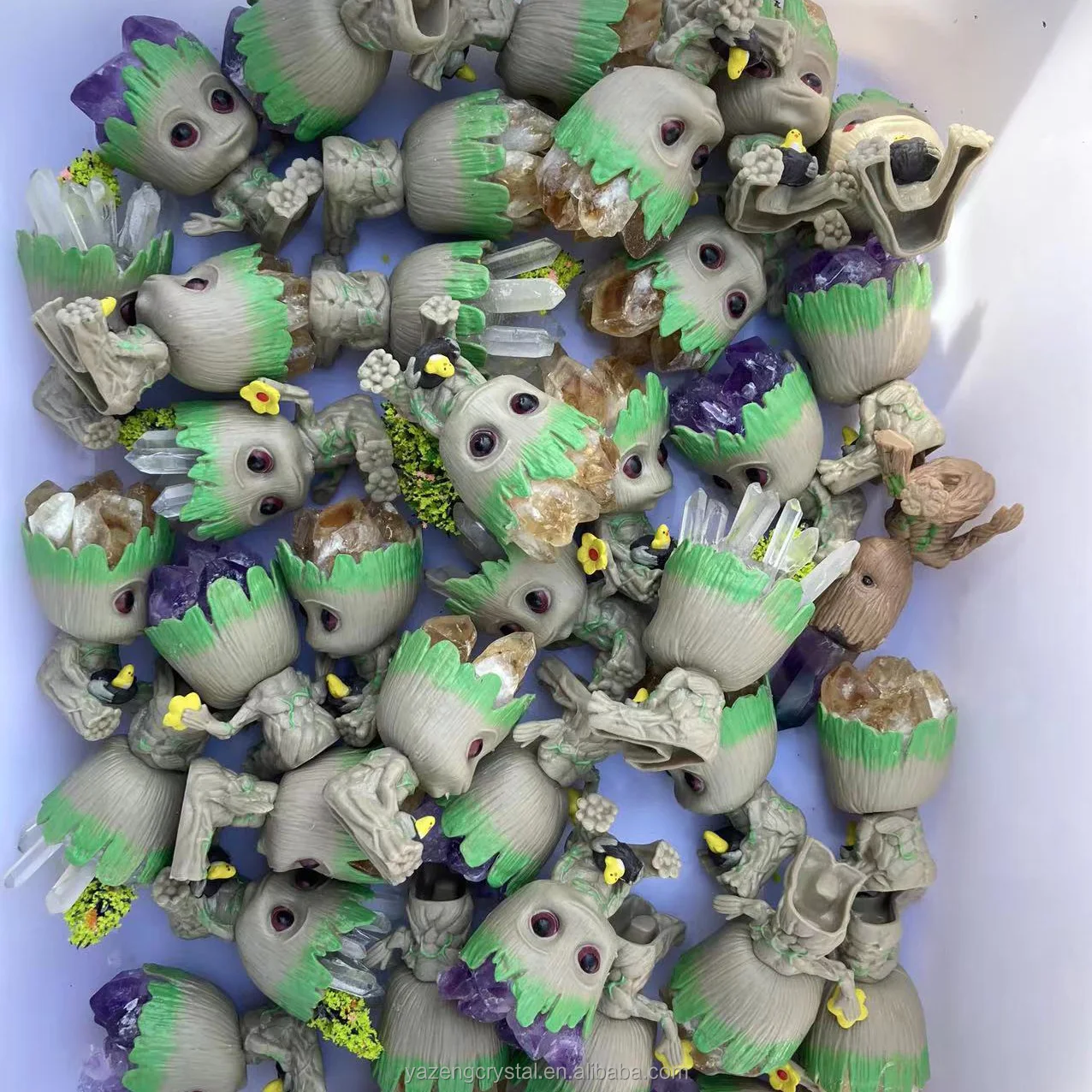 Wholesale Groot Plant Pots Amethyst Crystal Craft Crystal Cluster Groot ...