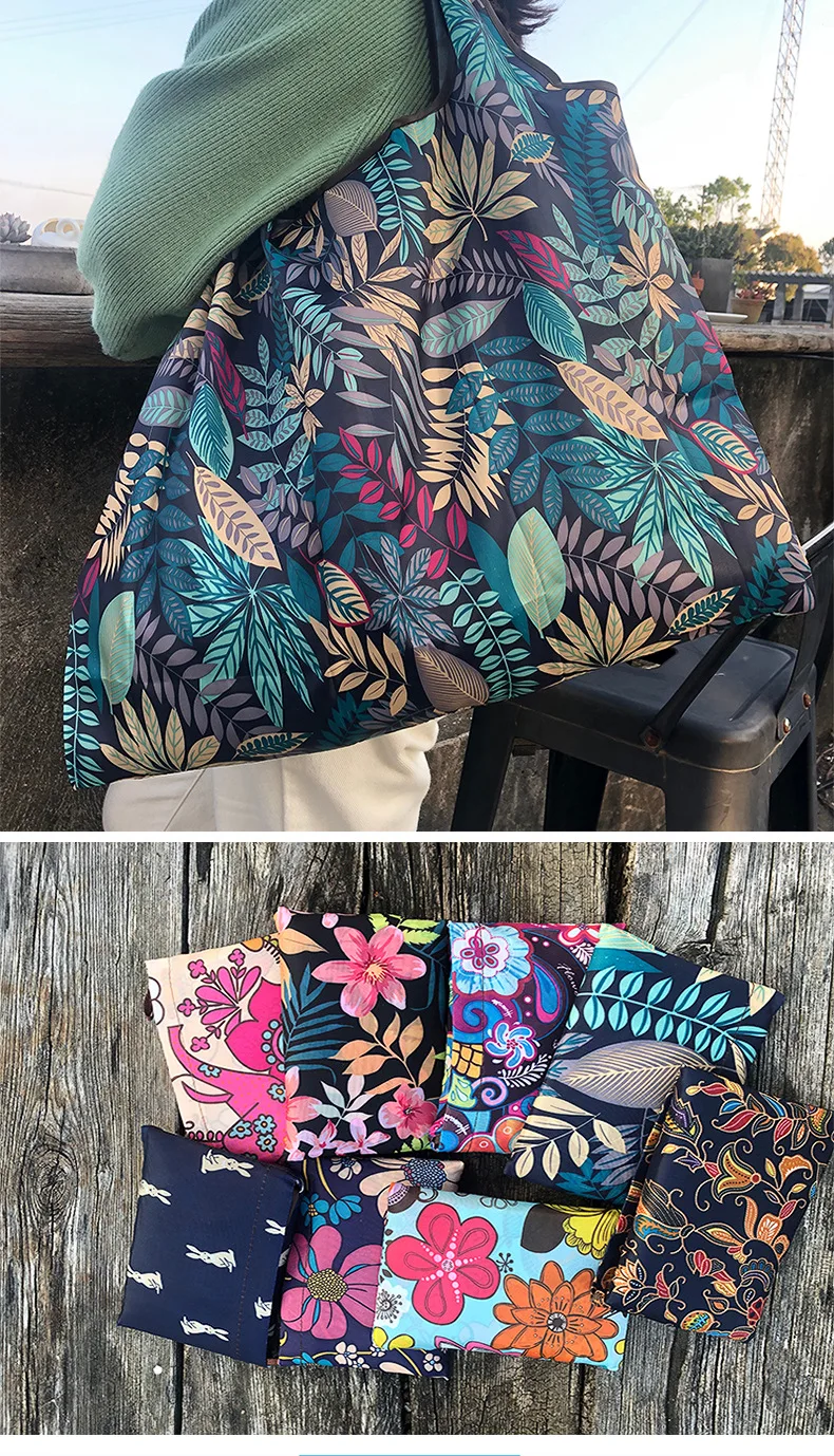 Cartoon Foldable Supermarket Grocery Bag Large Reusable Rpet Folding ...