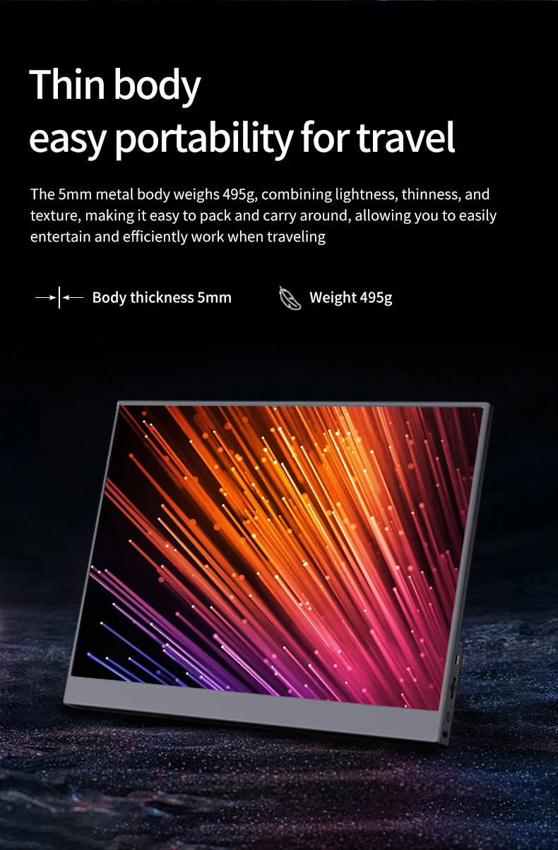 15.6 Inch Portable Monitor - 100% Srgb Display Quality