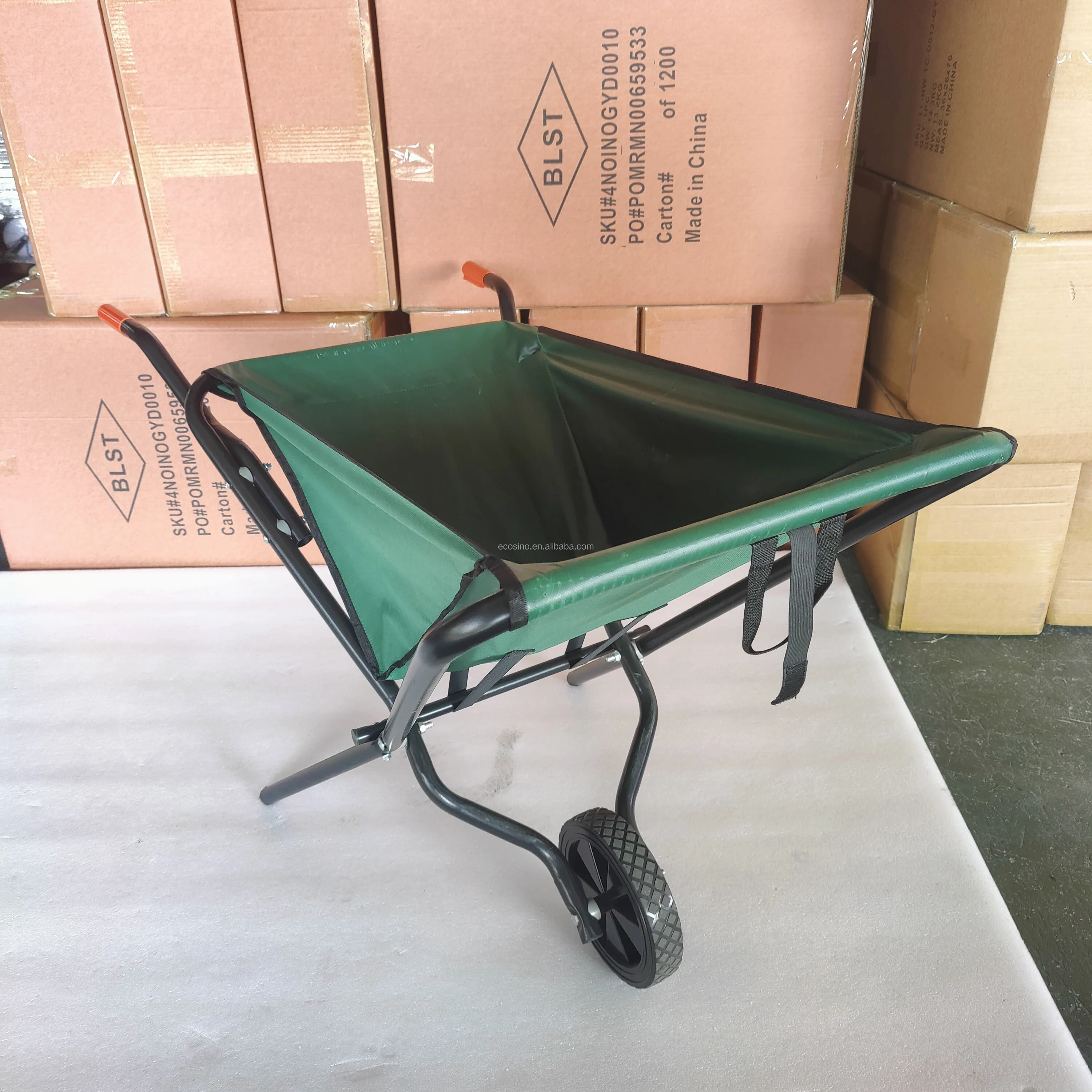 Folding Easy Storage Pocket Wheelbarrows Trolley Garden Yard Canvas ...