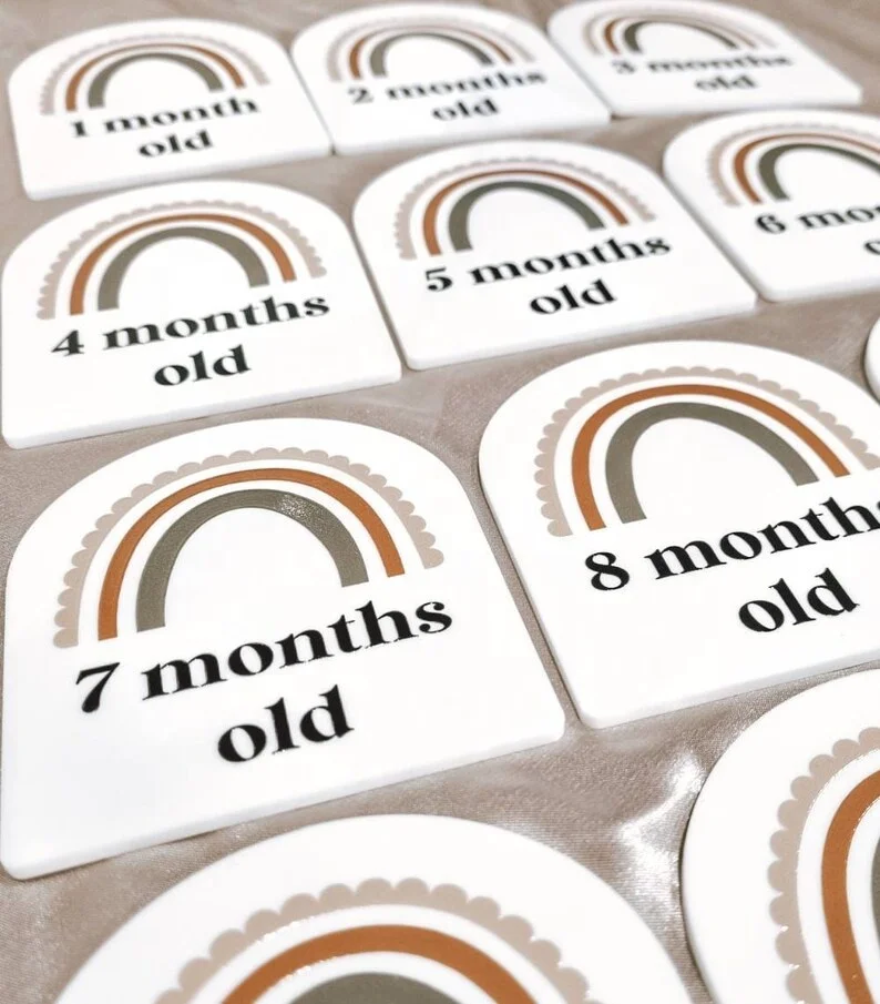 Birth Announcement Sign Acrylic Baby Milestone Rainbow Baby Photo Props ...