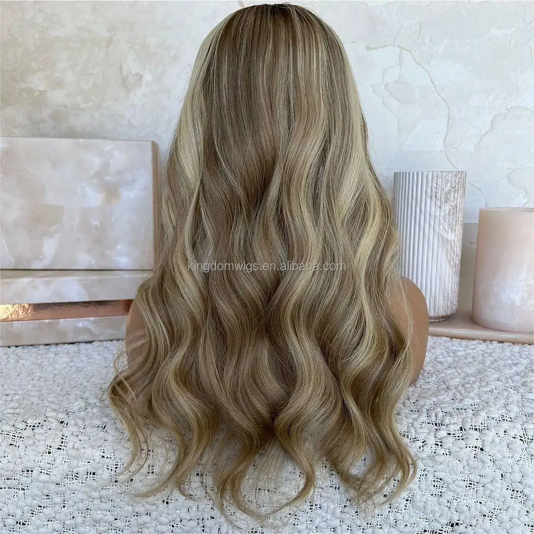 New Design HD Full Lace European Hair Highlight Blonde Net Topper ...