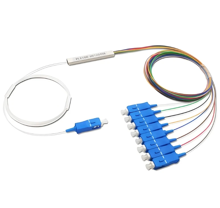 1x4 1M PLC Fiber Optic Plc Splitter Steel Tube Cable Splitter with SC ...