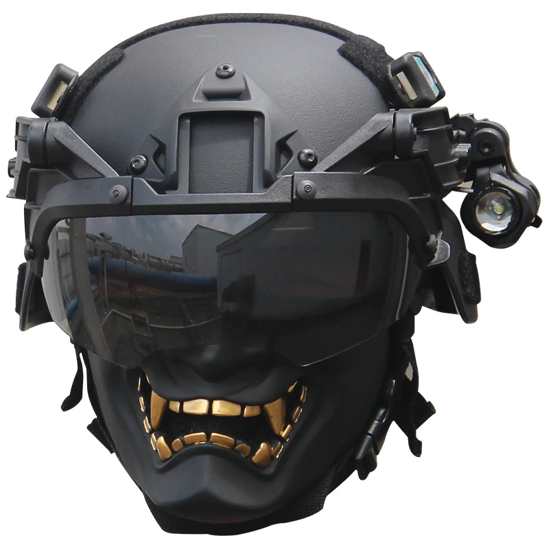 MUCHAN Tactical Helmet Set with Grimace Mask - Ultralight, Breathable ...