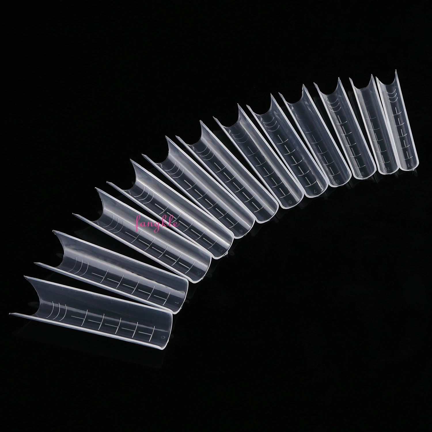 Fangkle Latest Dual Form Half Short C Acrylic Nails Clear High Quality ...