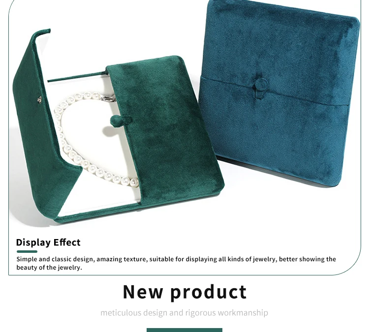 Custom Large Necklace Pearl Velvet Jewellery Box Packaging