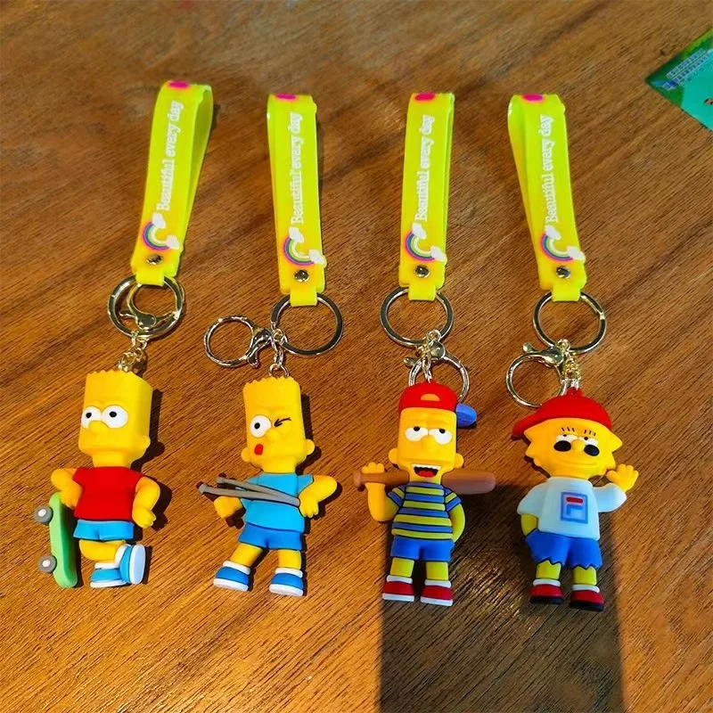 Cartoon Anime Simpsons Pendant Kawaii Keychains Holder Car Key Chain ...