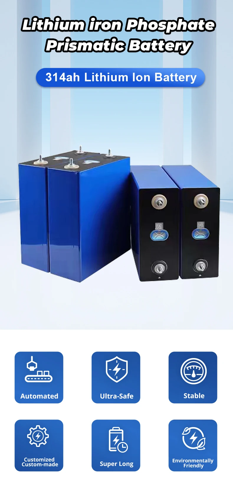 CATL 3.2V 314Ah Prismatic LiFePO4 Battery Cell Solar Energy System ...