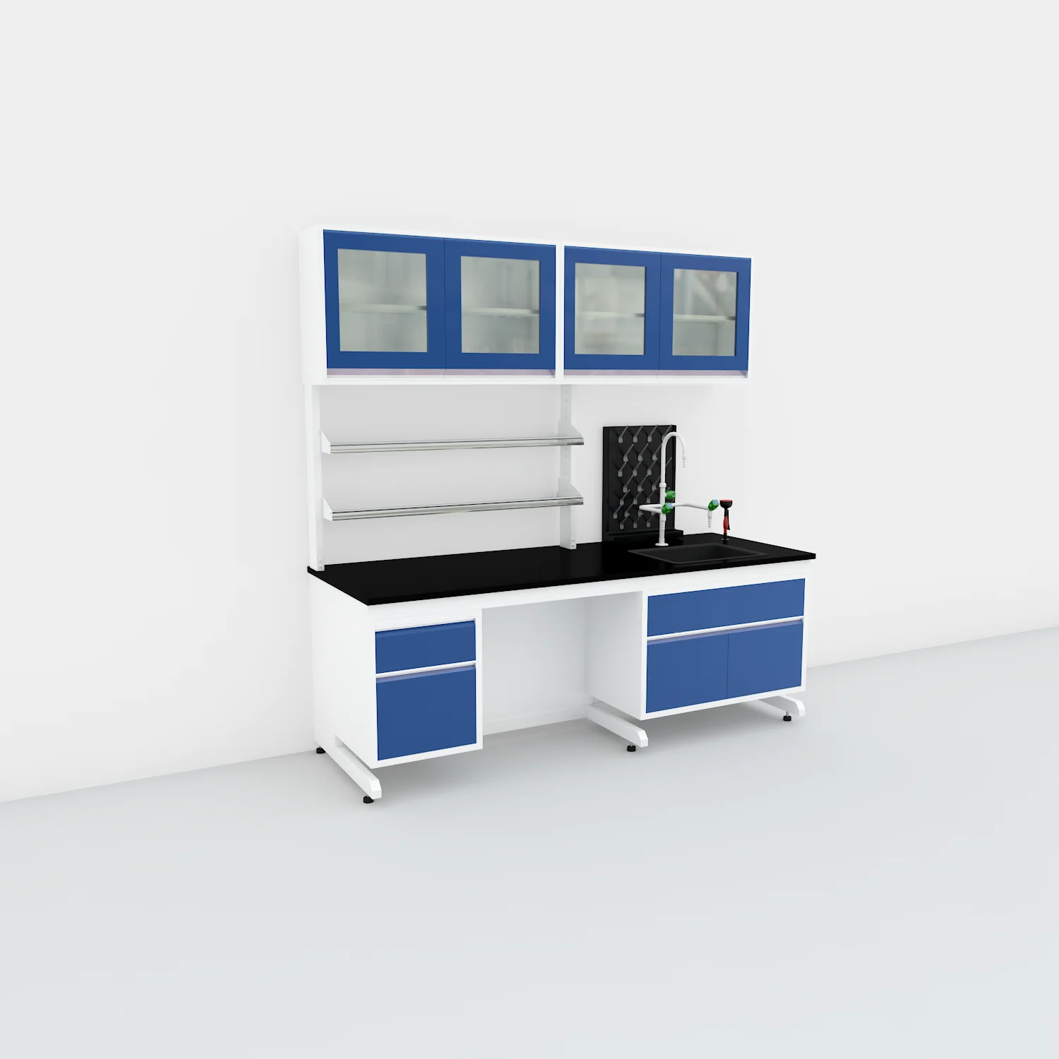 Floor-mounted Laboratory Furniture Wall Bench Work Station Steel Lab ...