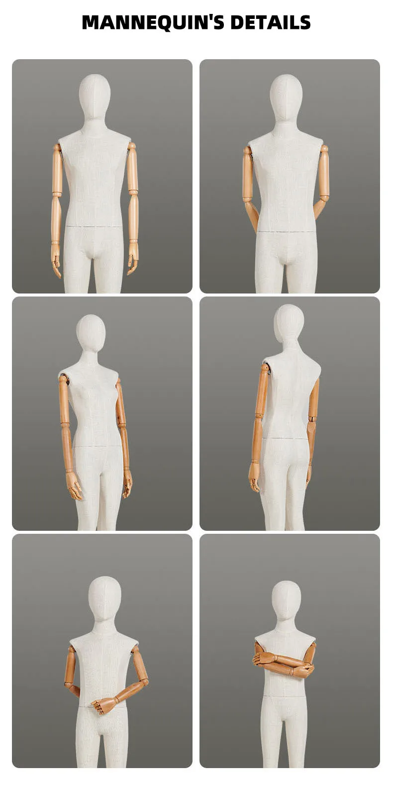 Adjustable Female Upper Body Dress Form Mannequin Materials PE Cover ...