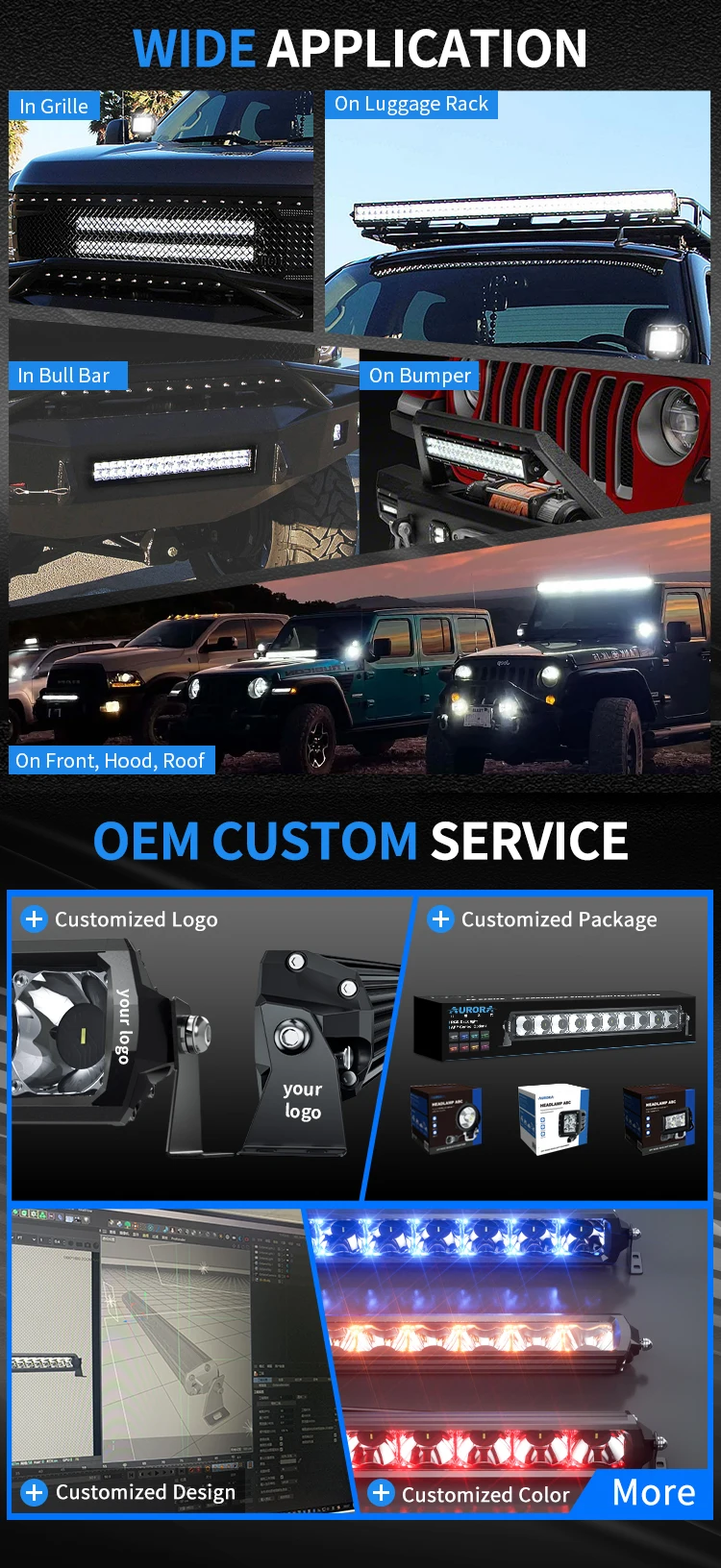 AURORA LED Light Bars - Durable, Efficient Offroad Lighting
