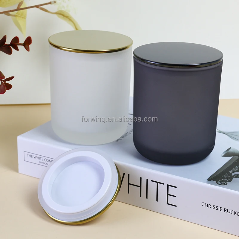Custom-colored Frosted Glass Candle Container - 10oz