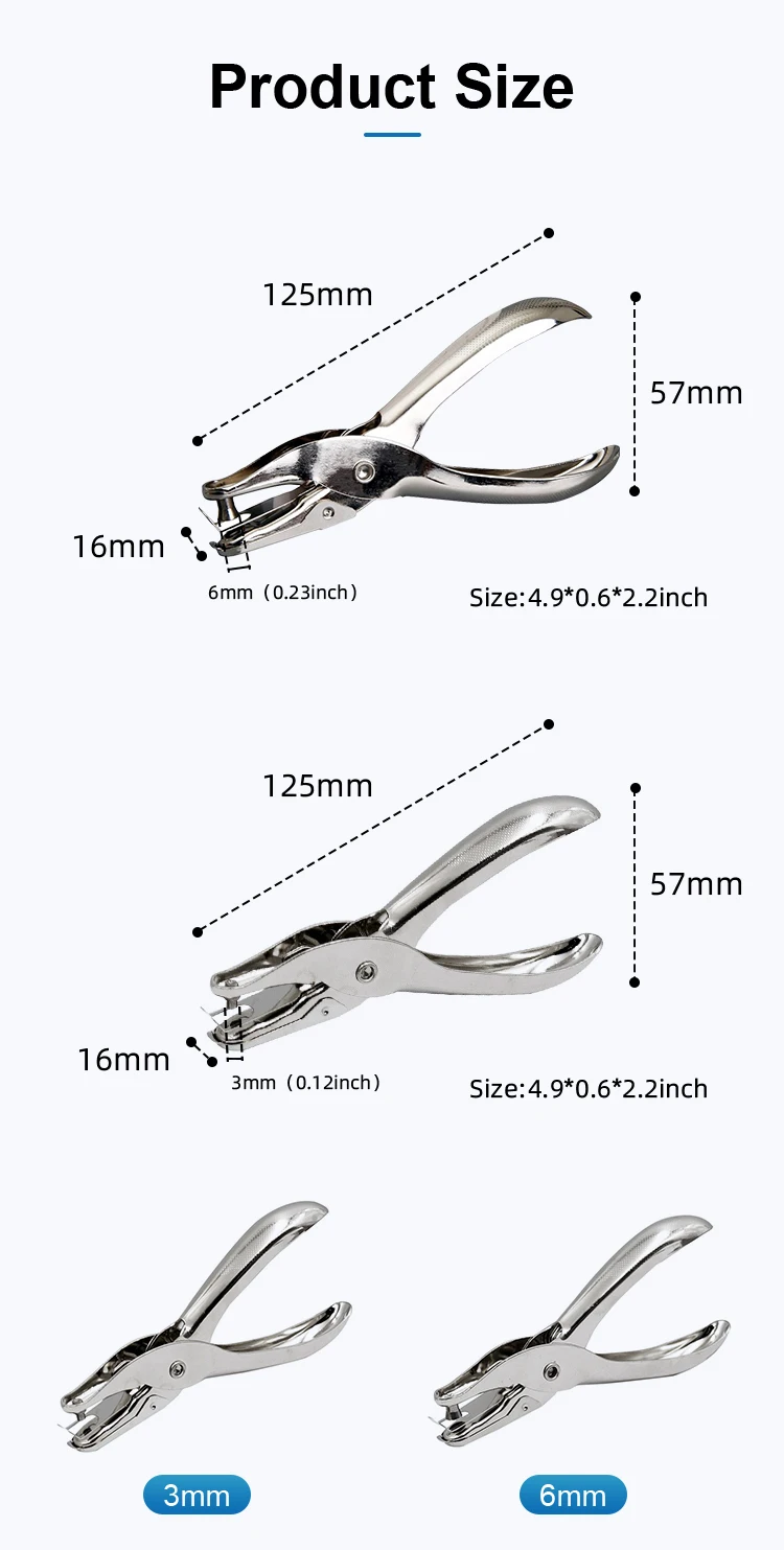 Custom Handheld Paper Punch Metal Single Hole Paper Punch For Office ...