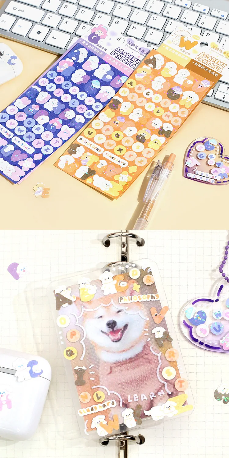 Custom High Quality Print Korean Iridescent Cute Stickers Sheet,Glitter ...