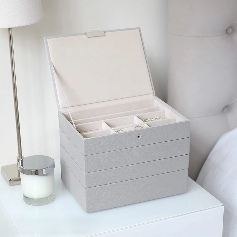 OJR Can Superimpose Ring Necklace Organizer Leather Body Jewelry Trunk ...