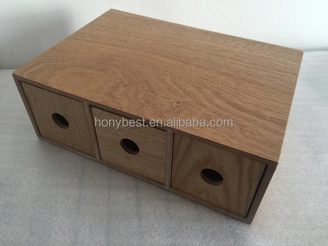 Multi-layer Wooden Drawers Storage Unit Solid Wood Desktop Storage ...