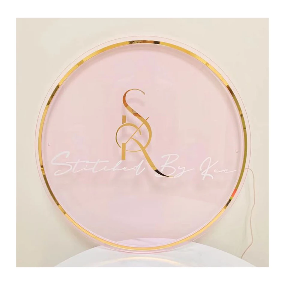 Business Neon Lights Mirror Logo Sign Acrylic Custom Logo Decoration 3d ...