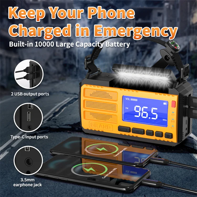 Emergency Powerbank with LED Light, Radio, and SOS Alarm