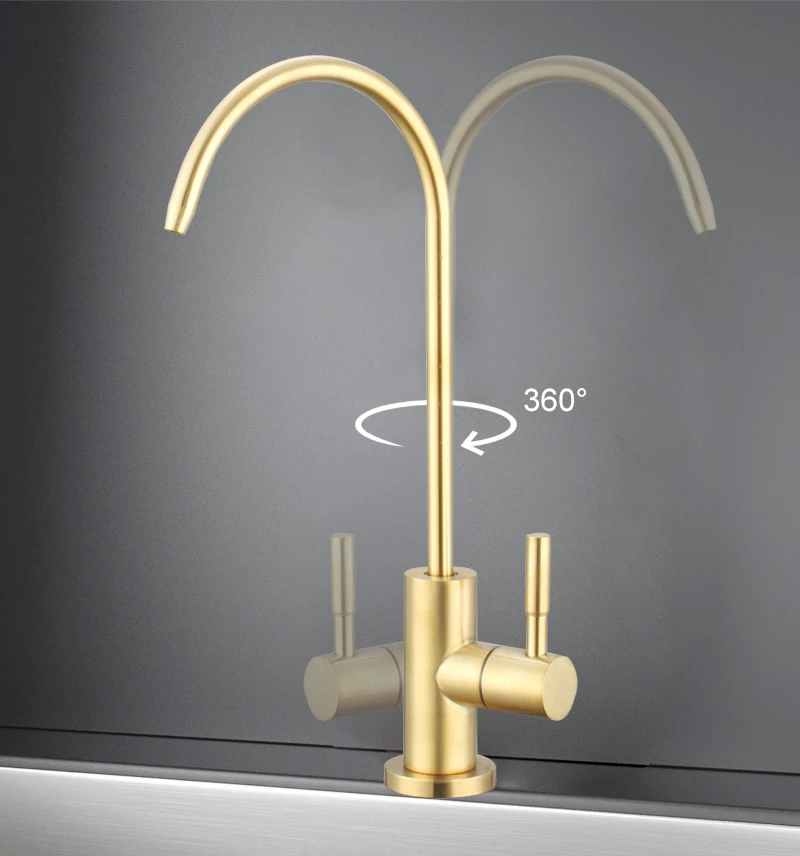 Reverse Osmosis Faucet Golden Single Handle Kitchen Ro Faucet Water ...