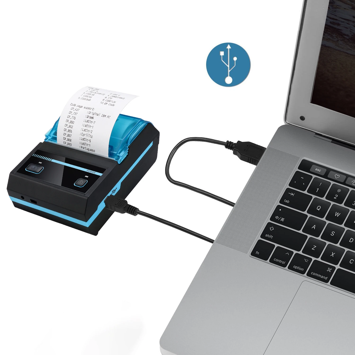 Impresora térmica de recibos, máquina de facturas de mano de 58mm, MHT ...