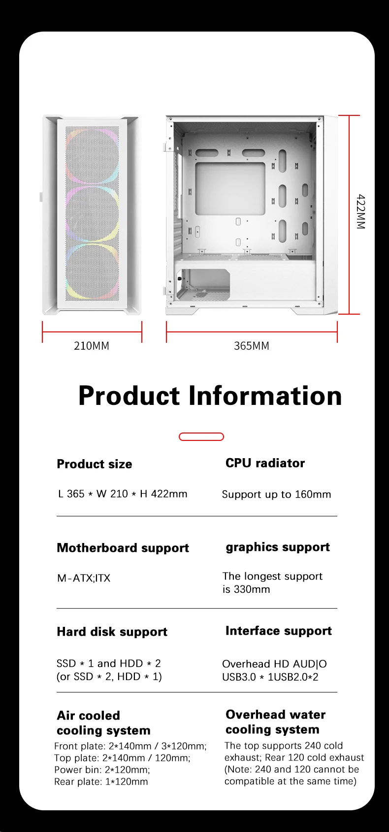 Atx Computer Case Full Tower Cabinet For Computer Case Pc Gaming Itx ...