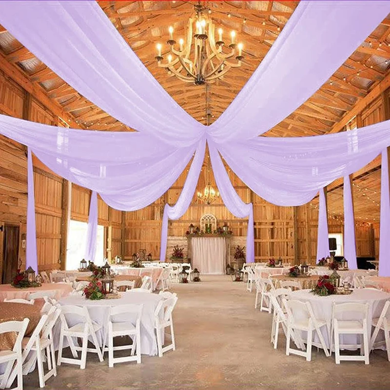 Elegant White Wedding Drapery Fabric Ceiling Drape Curtains Various ...