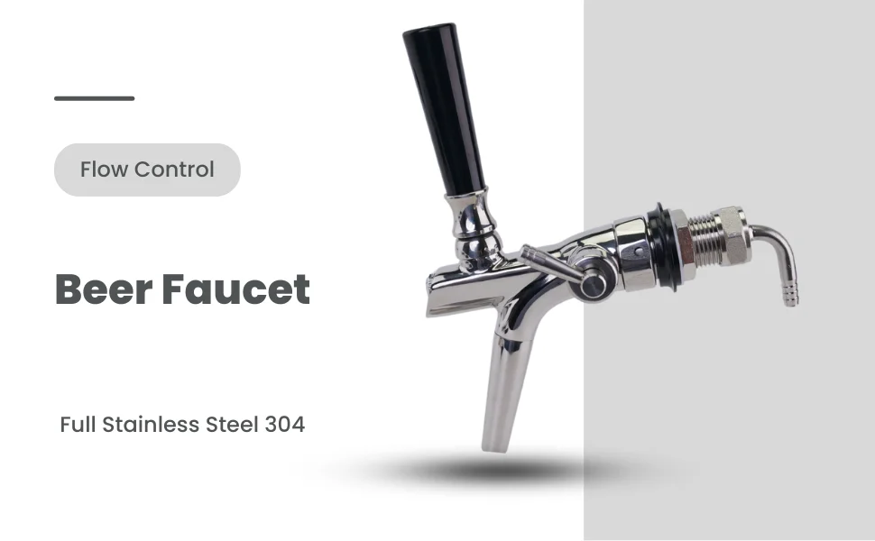 Long Spout Stainless Steel Flow Control Beer Faucet - Accurate Pouring ...