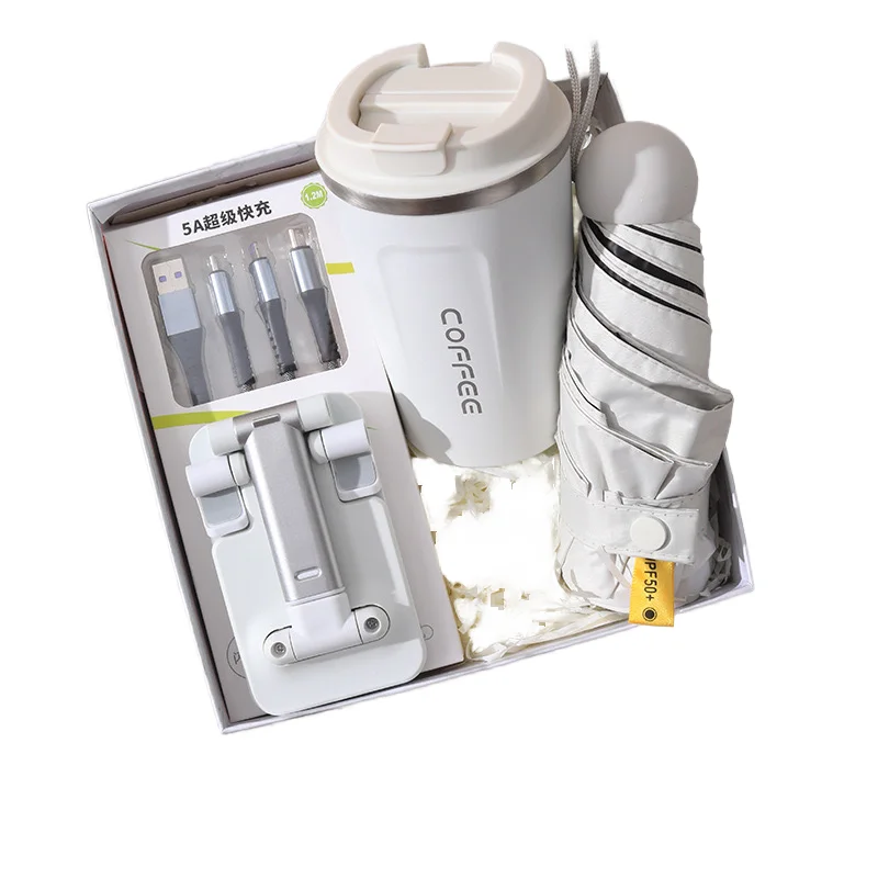 New Product Ideas Mini Fan With Umbrella Water Bottle Towel Gift Set ...