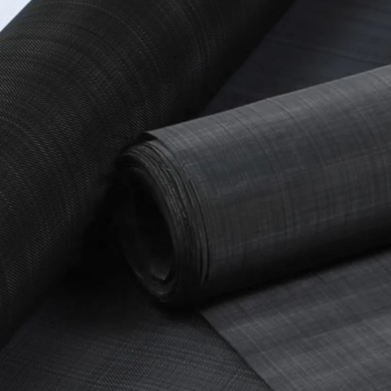 Black Steel Wire Mesh Fabric 20 40 60 80 Mesh Palin Weave Black Wire ...