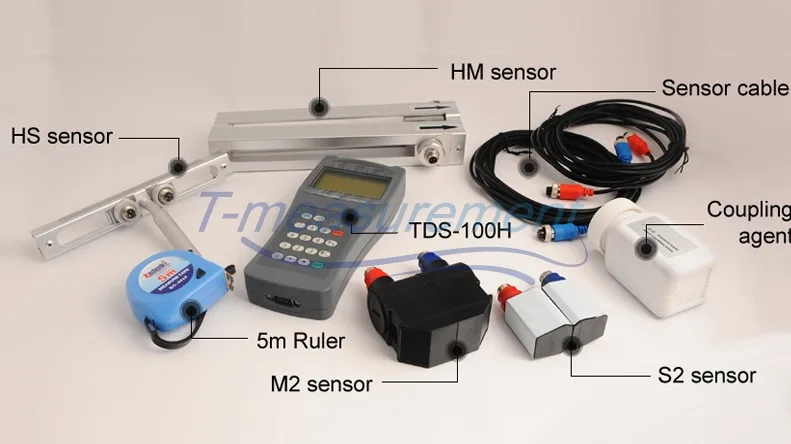 T-measurement Tds-100h Liquid Flowmeters/portable Ultrasonic Flow Meter Handheld Uultrasonic ...
