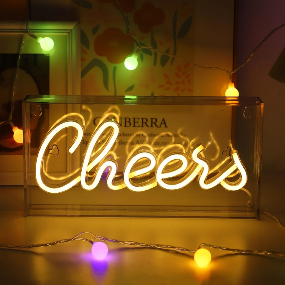 Neon Led Lights Sign 5v Usb Neon Signs Table Lamp Rectangle Light Box ...