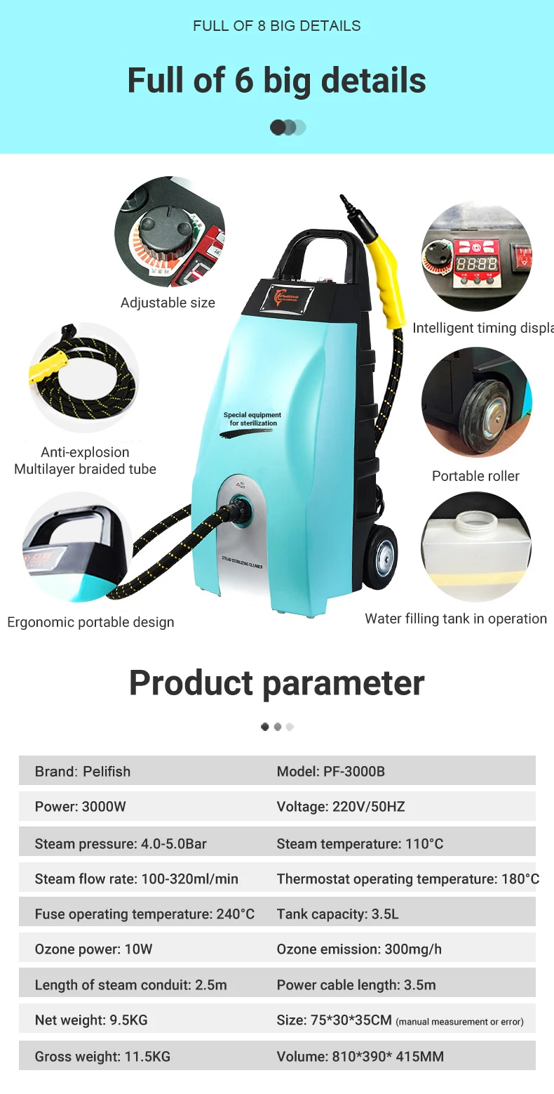 Multifunctional Steam Cleaner 2500w High Pressure High Temperature ...