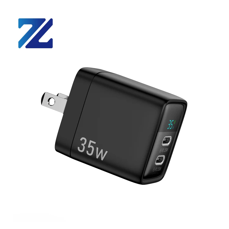 35w Gan Dual Type-c Pd Fast Wall Charger Otp Overcurrent Protection Pc ...