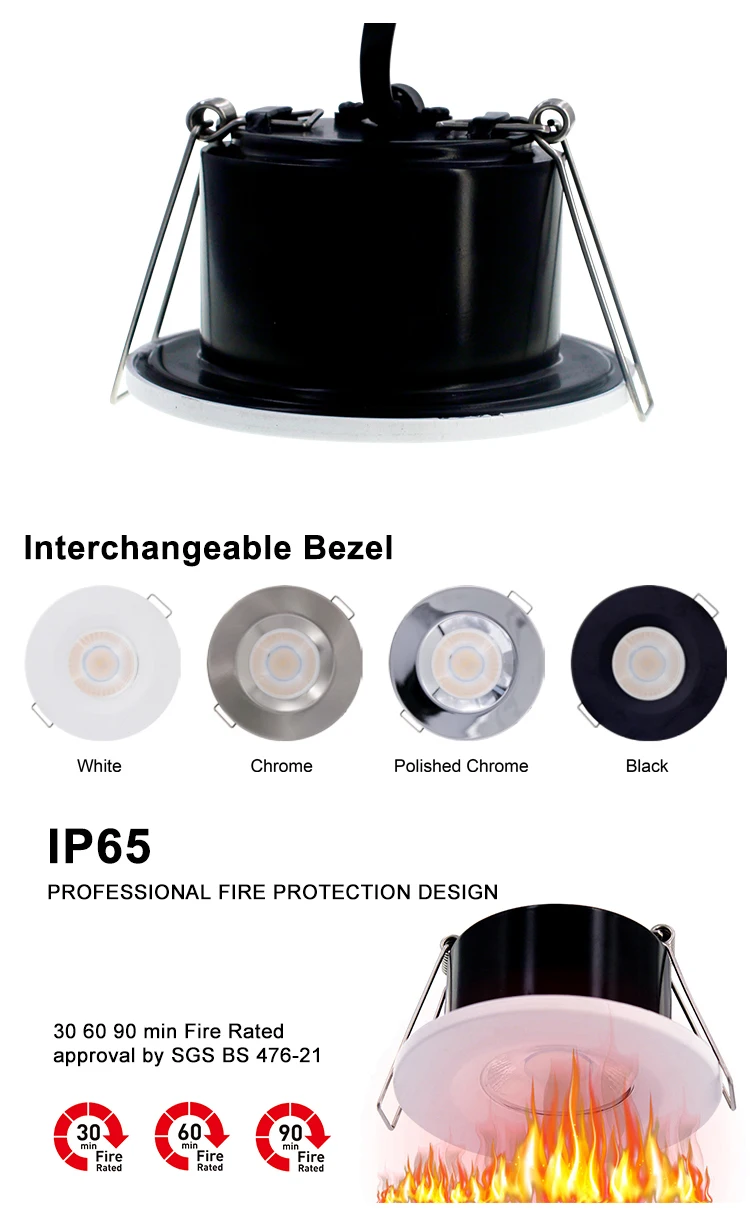 Smart Led Fire Rated Recessed Dimmable Ip65 Downlight For Bathroom ...
