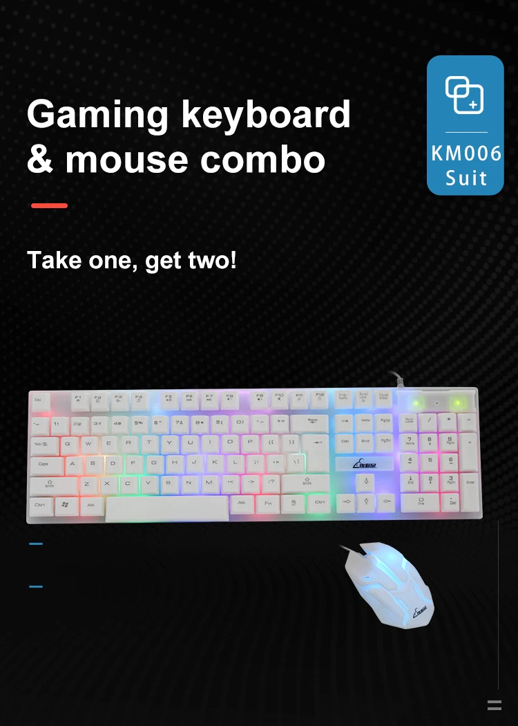 JINMS KM006 Wired Keyboard and Mouse Set RGB Gaming Keyboard and Mouse ...