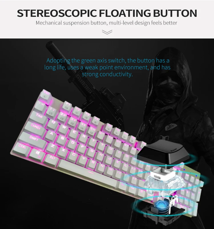 Eyooso Z88 Wired 104keys Rgb Led Mechanical Pc Gaming Computer ...