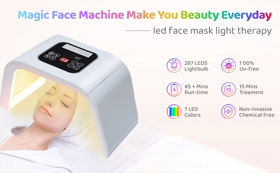 Factory Outlet Multifunction Face Red Light Therapy Device 7 Color Pdt ...