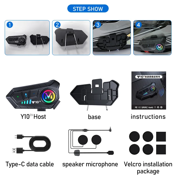 Secure BT Intercom Headsets Motorcycle helmet 300M Casco riders ...