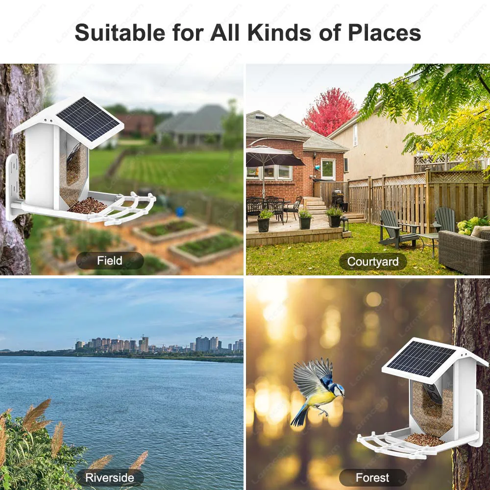 Wifi Bird Feeder Camera With Solar Panel Wireless Battery Video ...